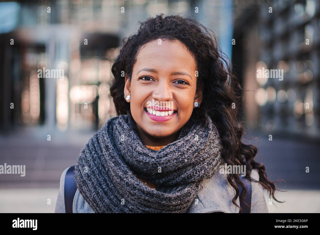 Close up portrait of cheerful beautiful hispanic girl student ...