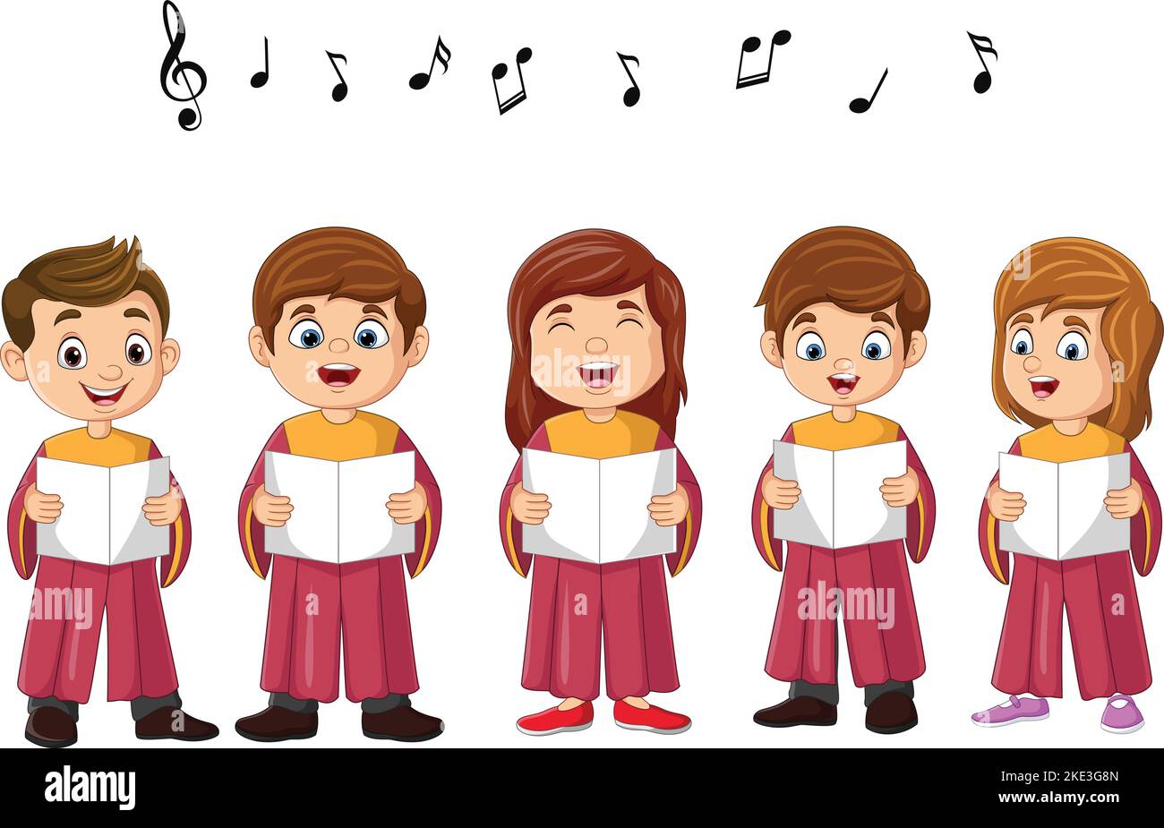 Cartoon choir children singing a song Stock Vector Image & Art - Alamy