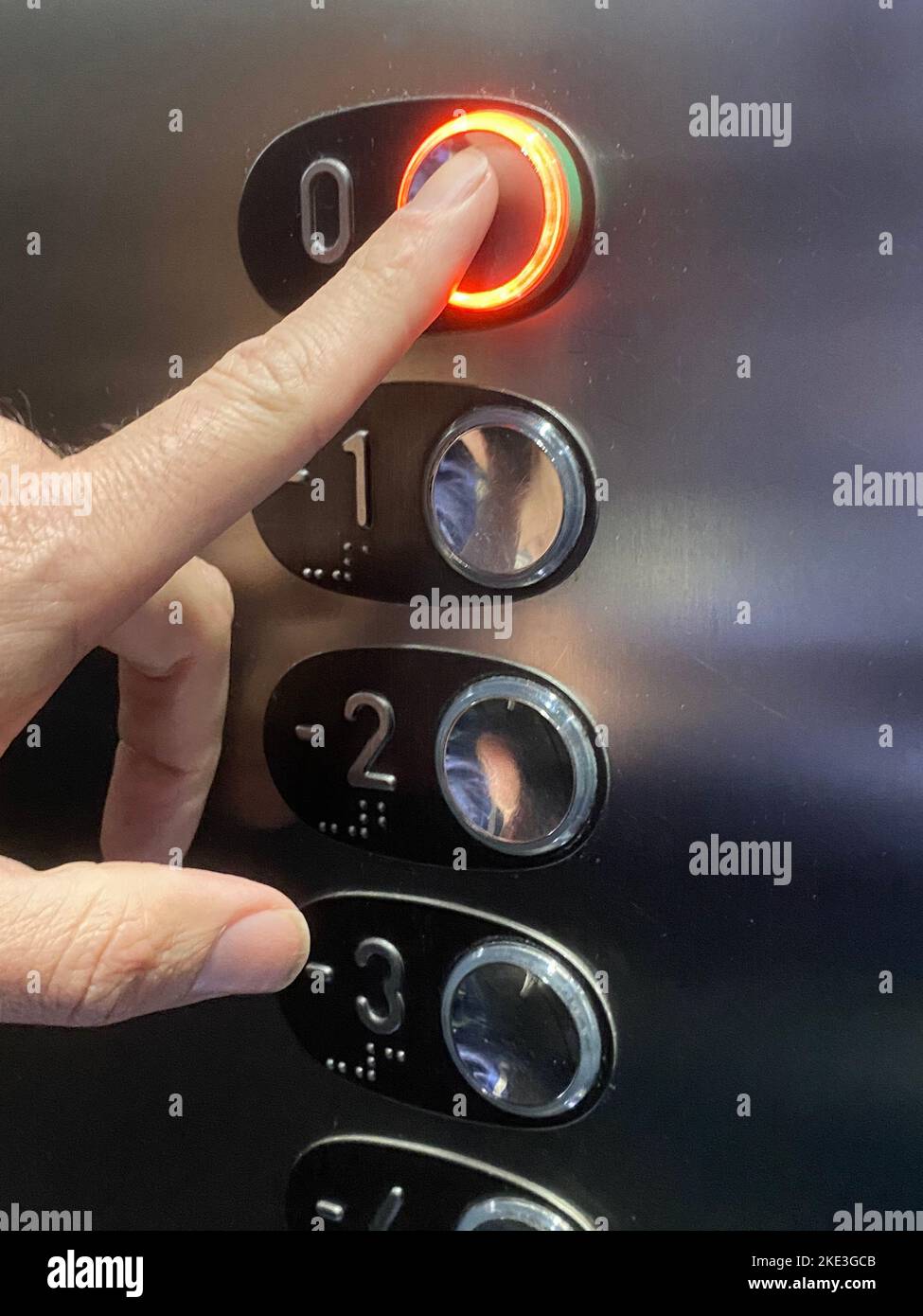 Elevator Buttons Lit Up