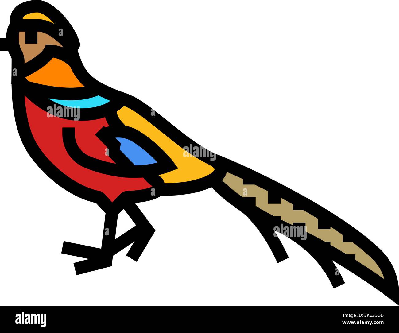golden pheasant bird exotic color icon vector illustration Stock Vector ...