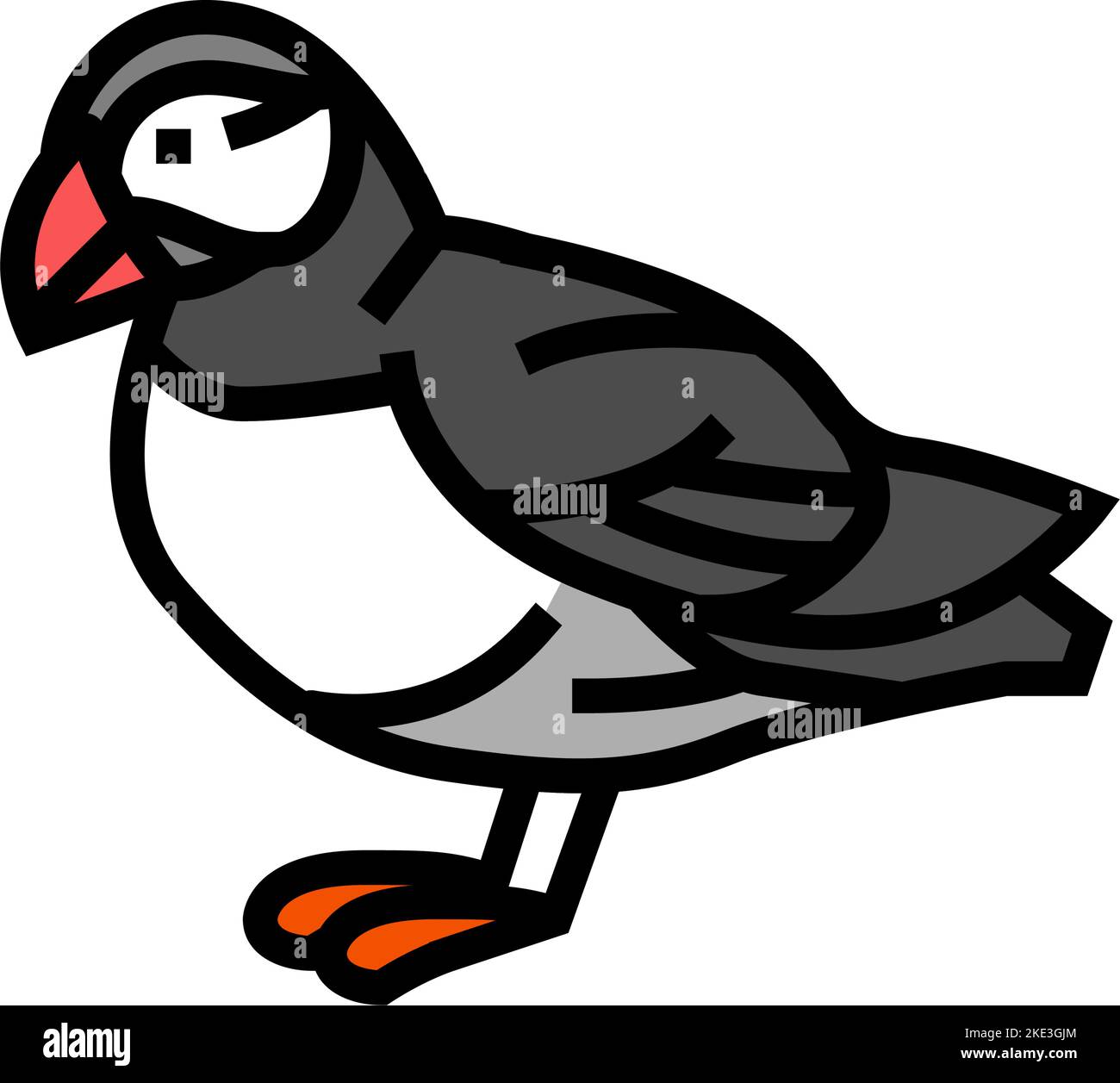 atlantic puffin bird exotic color icon vector illustration Stock Vector ...