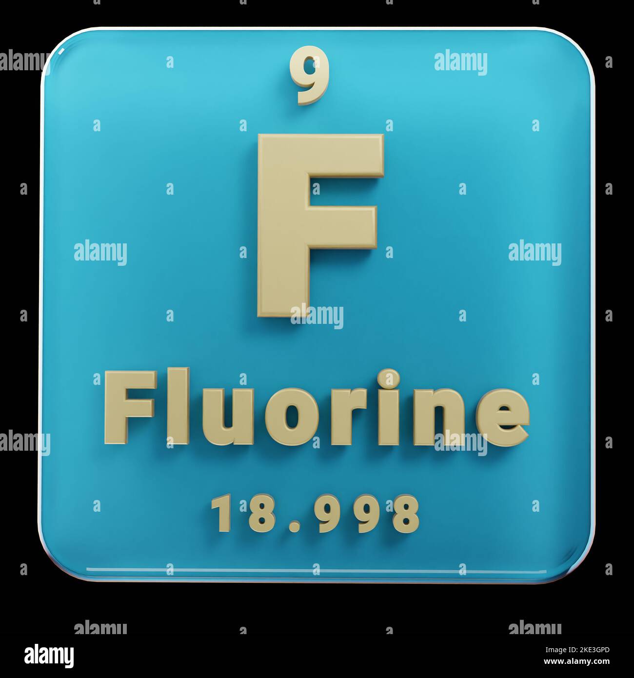 Fluorine Periodic Table Square Fluorine Element Tile Periodic Table"