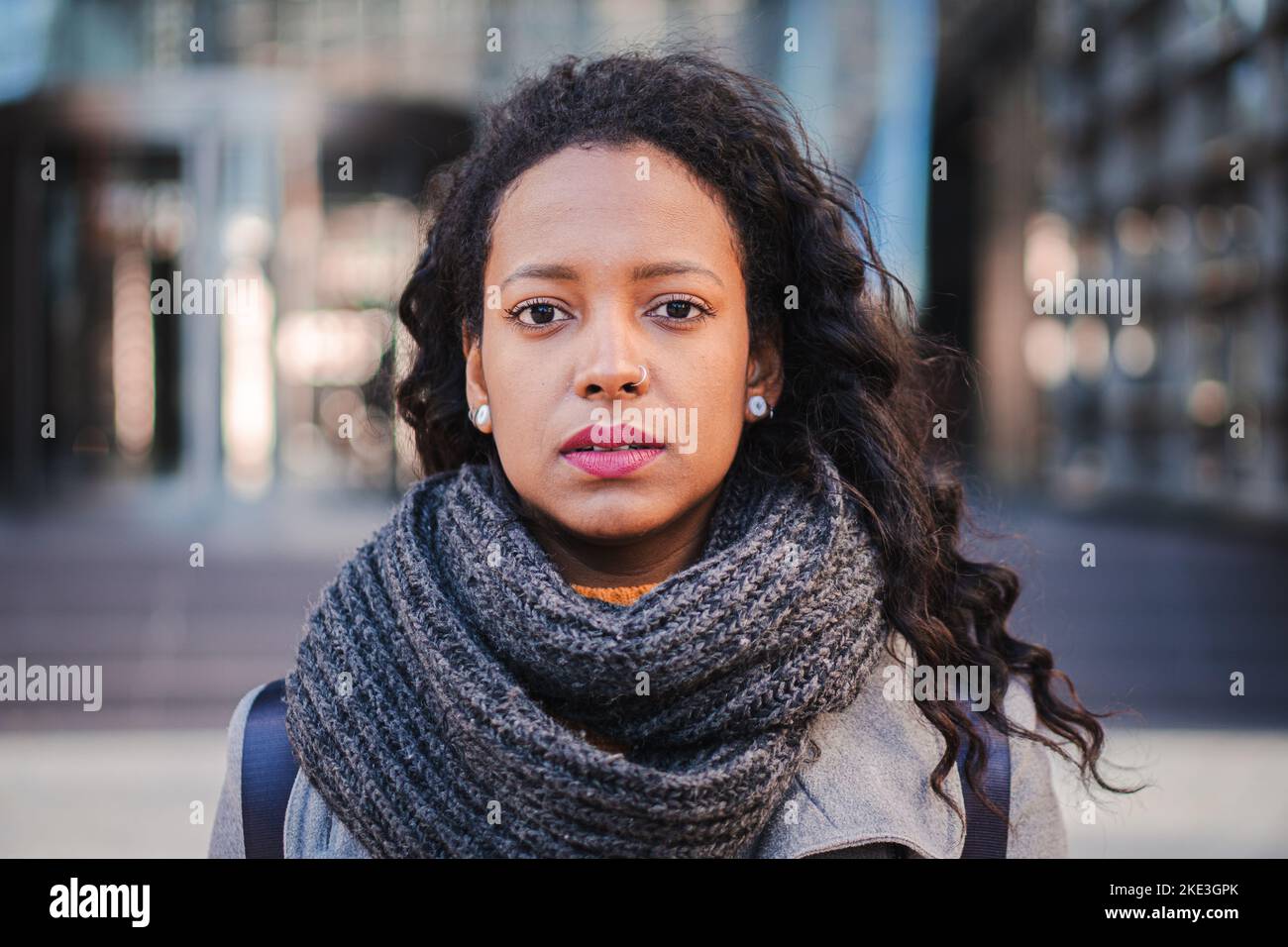 Close up head shot portrait of isolatedserious, confident businesswoman ...