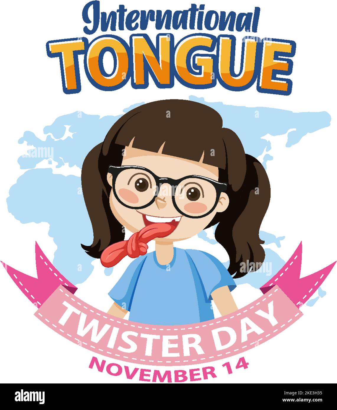 International Tongue Twister Day Banner Design illustration Stock ...