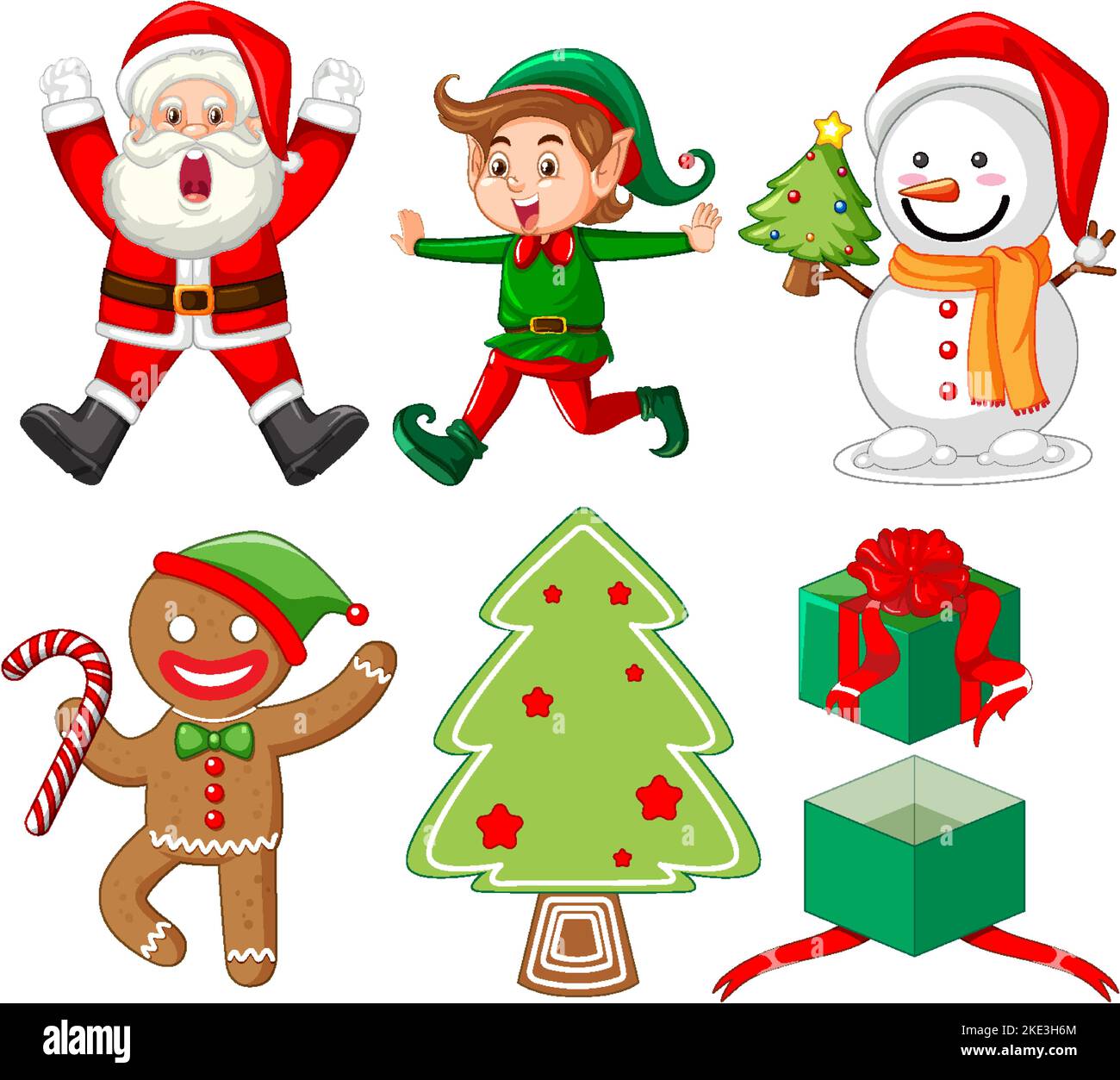 Set of Christmas elements and objects illustration Stock Vector Image ...