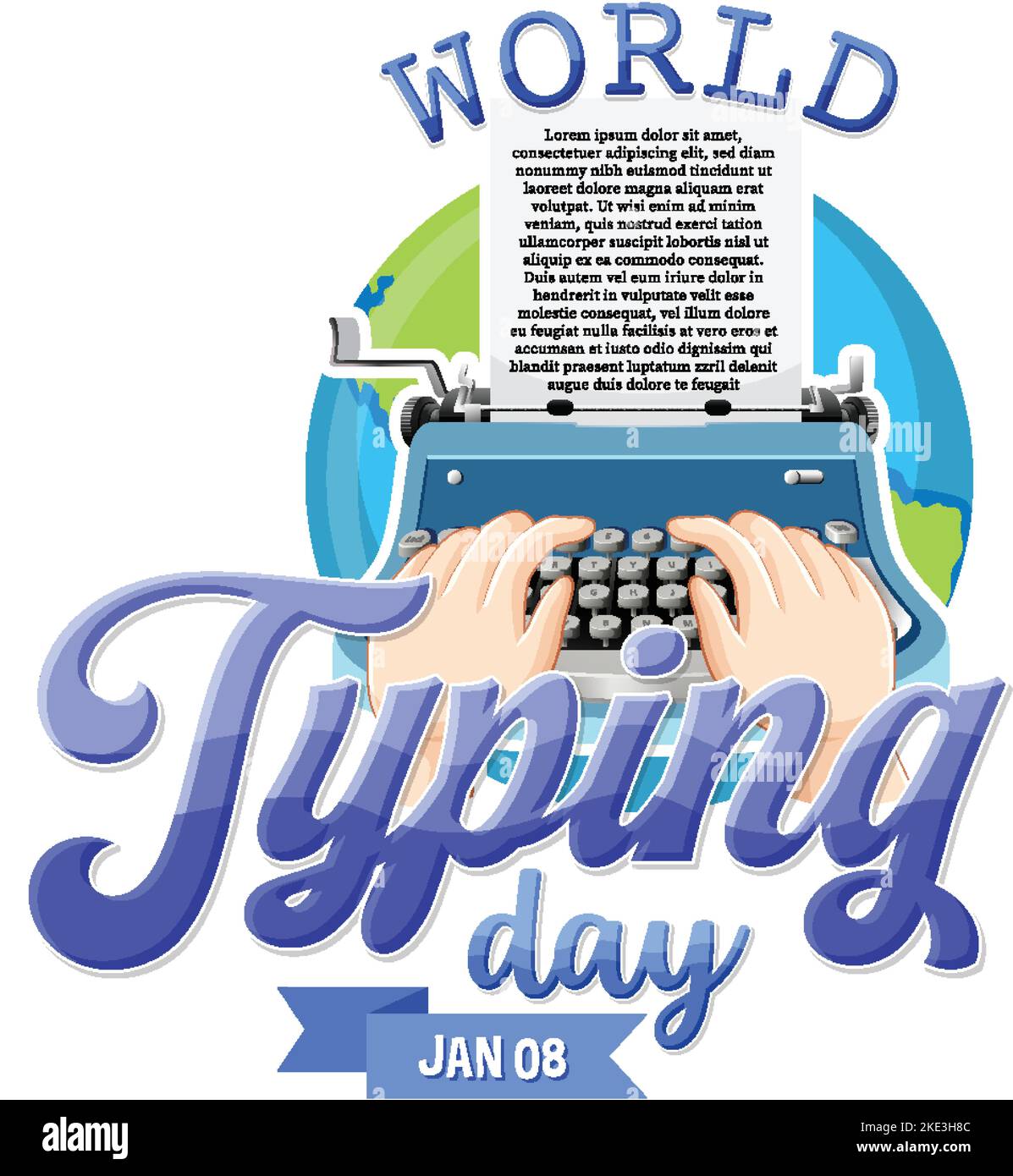 World typing day January icon illustration Stock Vector Image & Art - Alamy