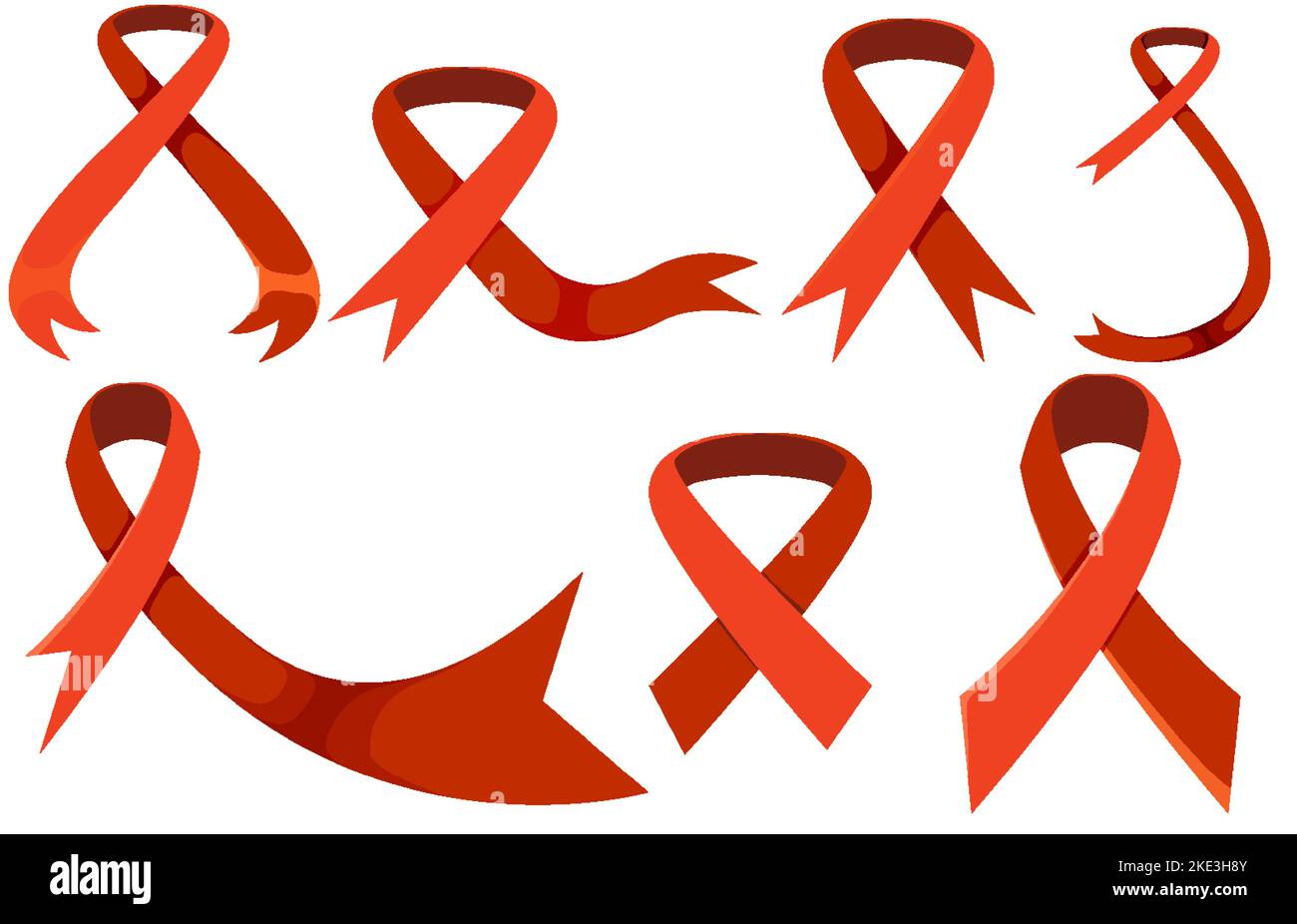 World Aids Day symbol with red ribbons illustration Stock Vector Image ...