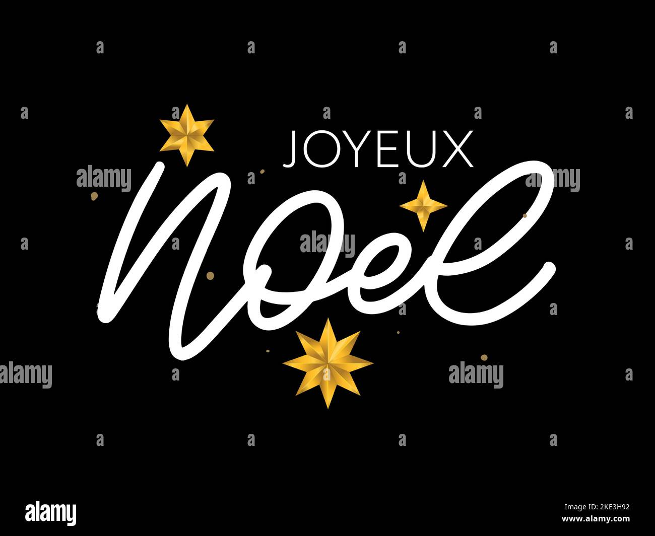 Merry Christmas in French language. Joyeux Noel modern brush vector ...