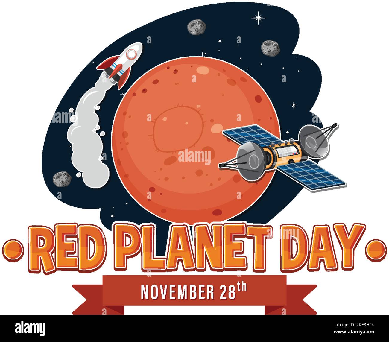 Red planet day poster template illustration Stock Vector Image & Art ...