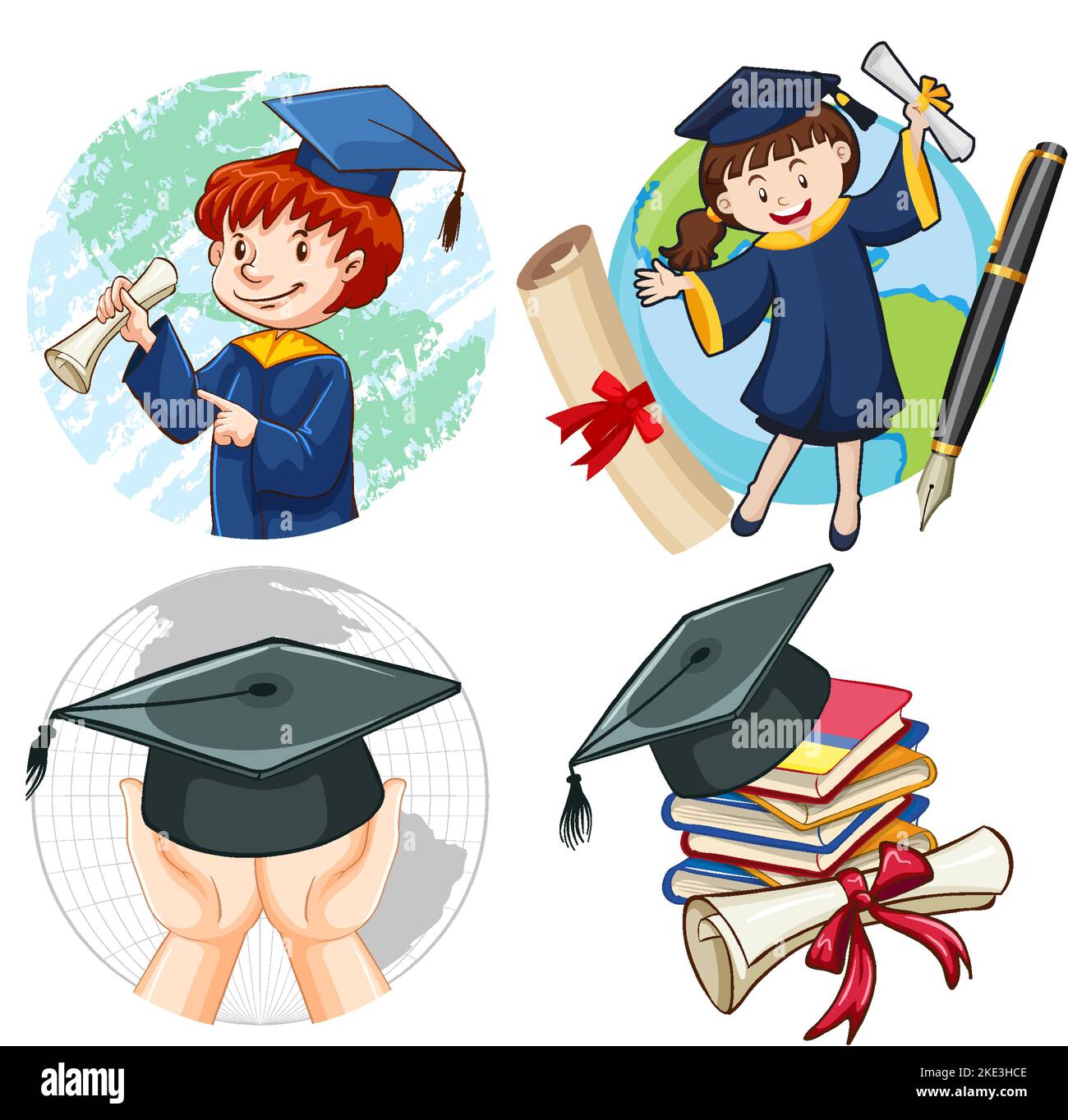Graduate student in cartoon style illustration Stock Vector Image & Art ...