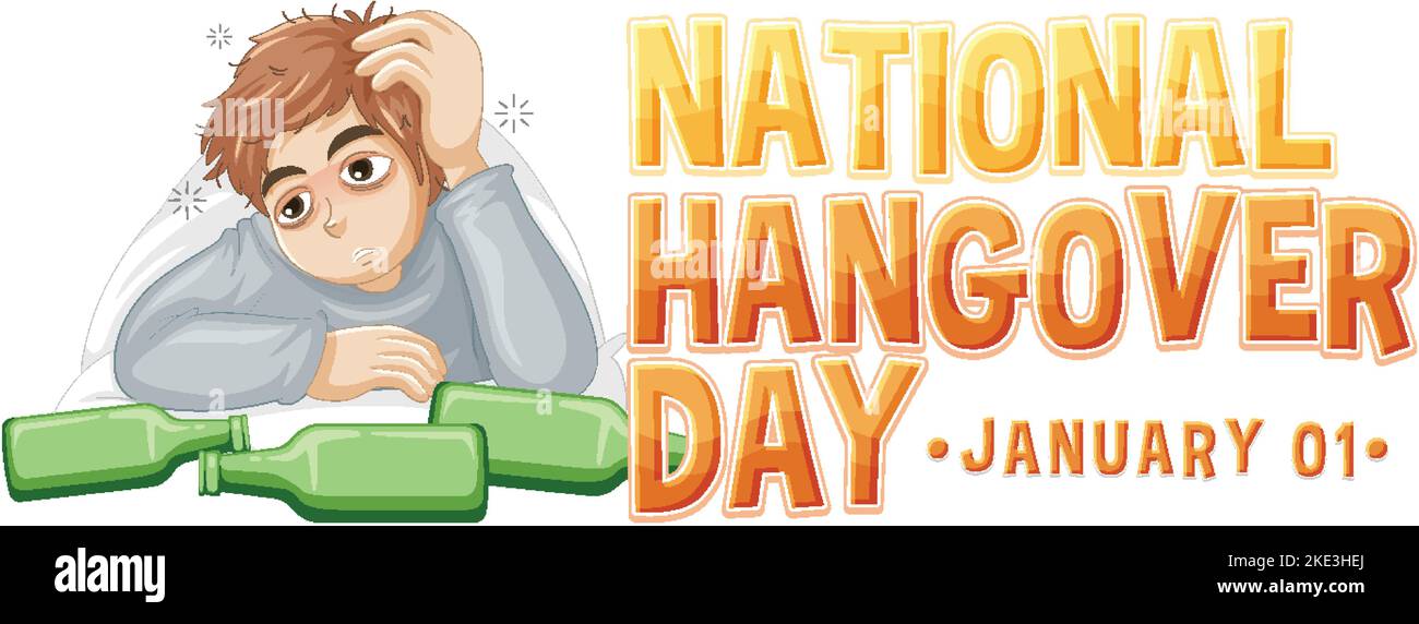 Happy National Hangover Day illustration Stock Vector Image & Art - Alamy