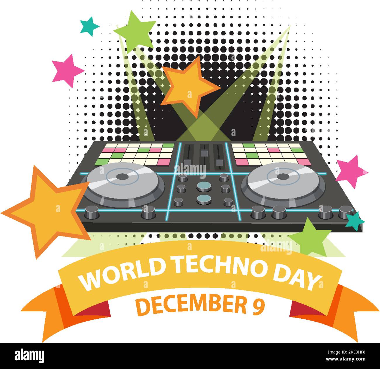 World techno day text banner design illustration Stock Vector Image ...