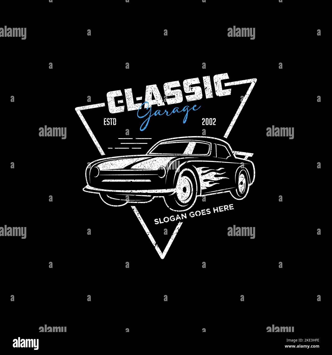 Classic Car Garage Logo Vector Repair And Modification Automotive Logo Template With Rustic