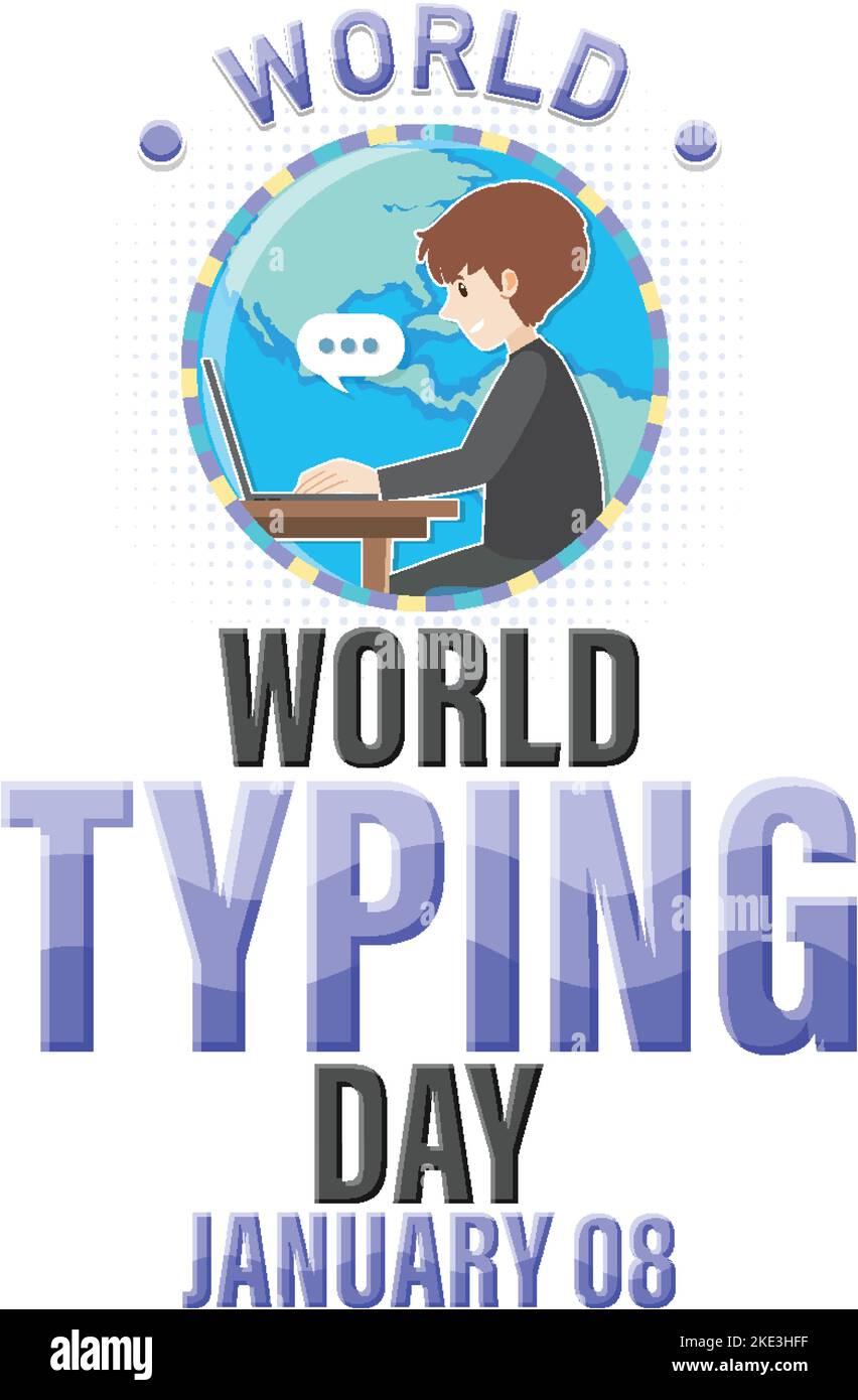 World typing day January icon illustration Stock Vector Image & Art - Alamy