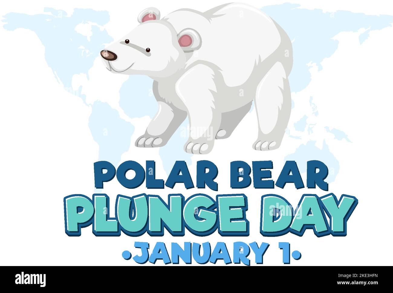 Polar Bear Plunge Day January icon illustration Stock Vector Image ...