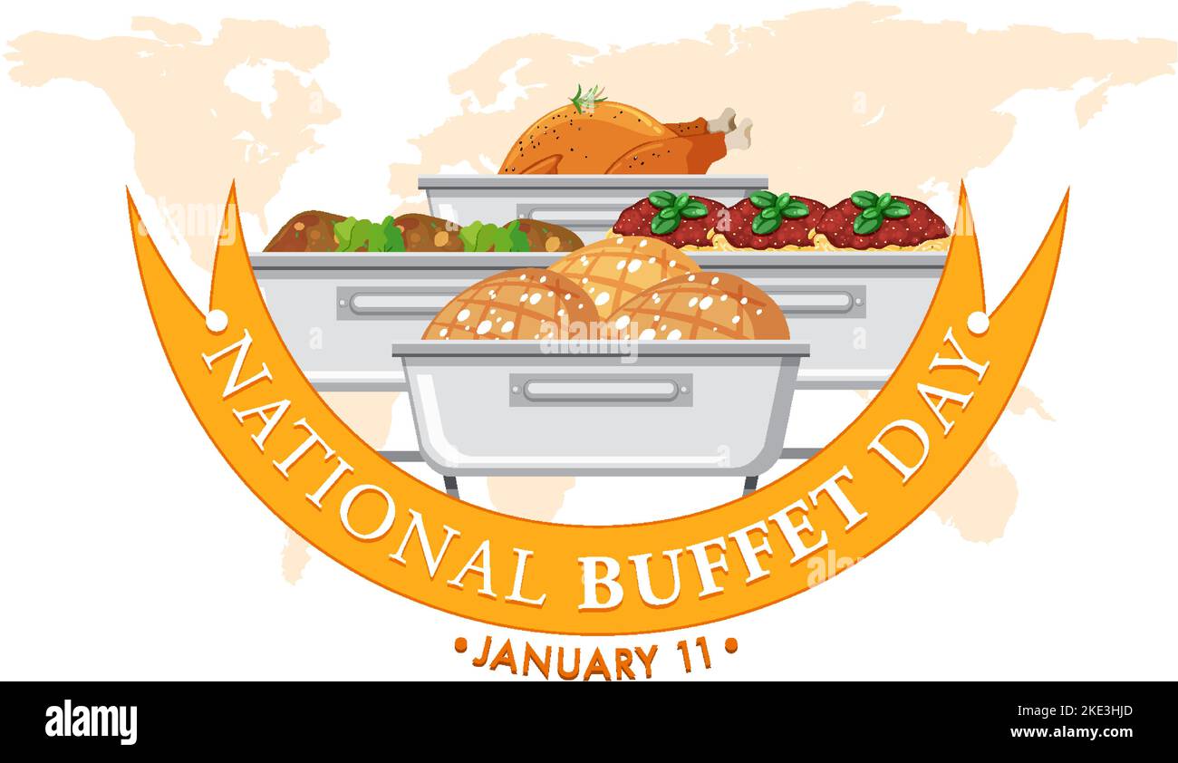 National Buffet Day Text Banner Design illustration Stock Vector Image ...