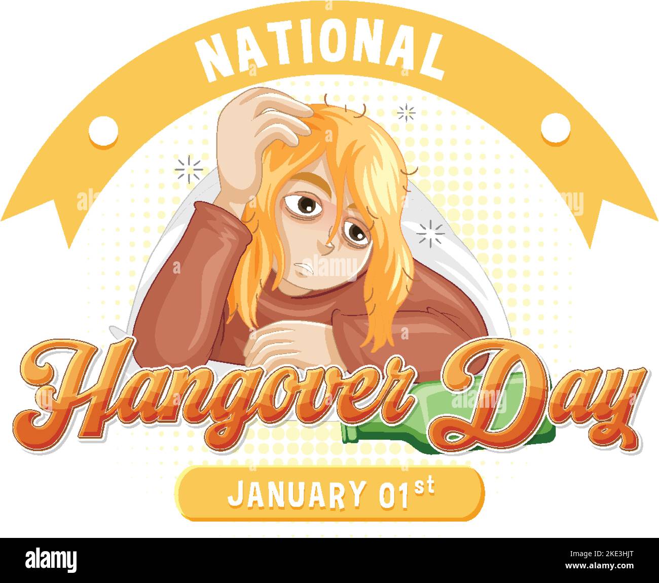 Happy National Hangover Day illustration Stock Vector Image & Art - Alamy