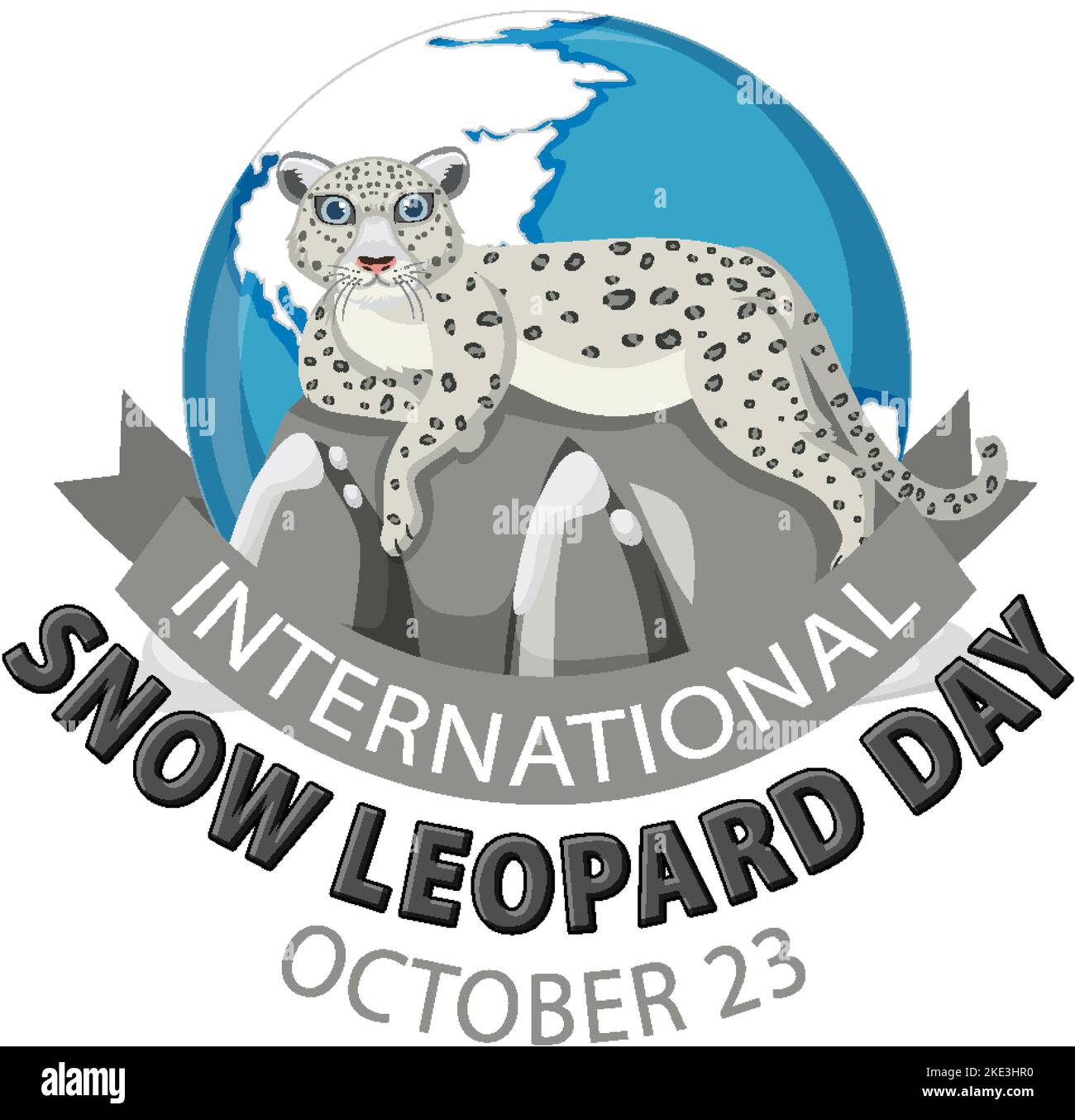 International Snow Leopard Logo Concept illustration Stock Vector Image ...