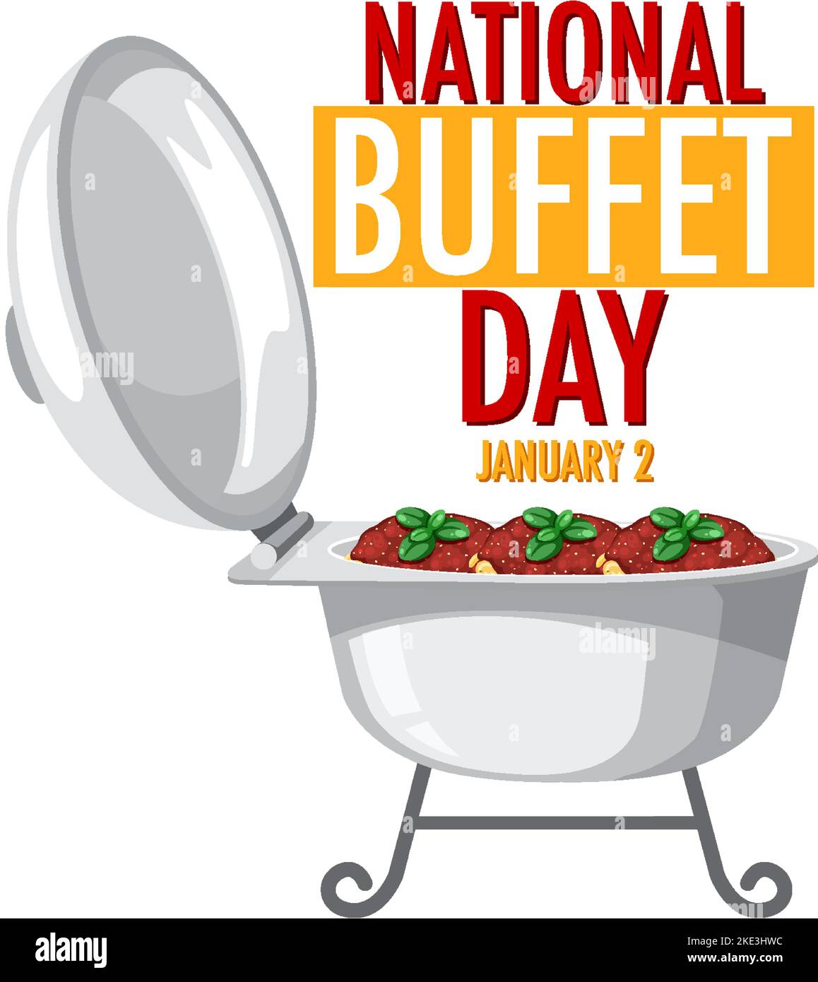 National Buffet Day Text Banner Design illustration Stock Vector Image ...