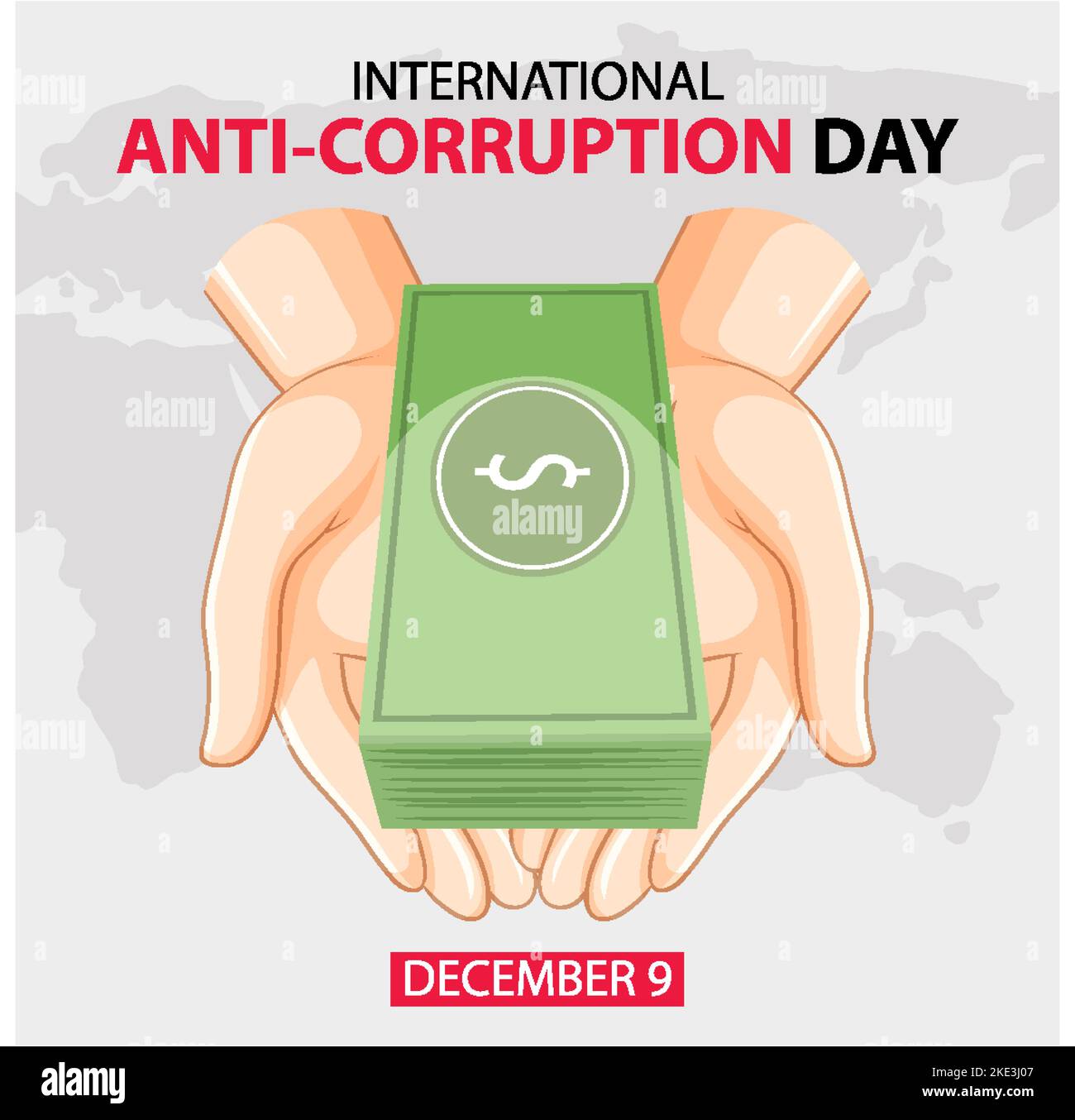 International anti corruption day December icon banner illustration ...