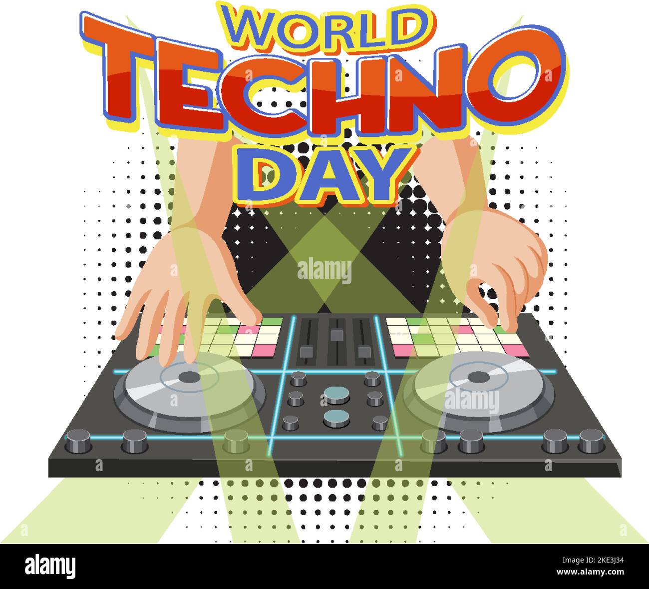 World techno day text banner design illustration Stock Vector Image ...