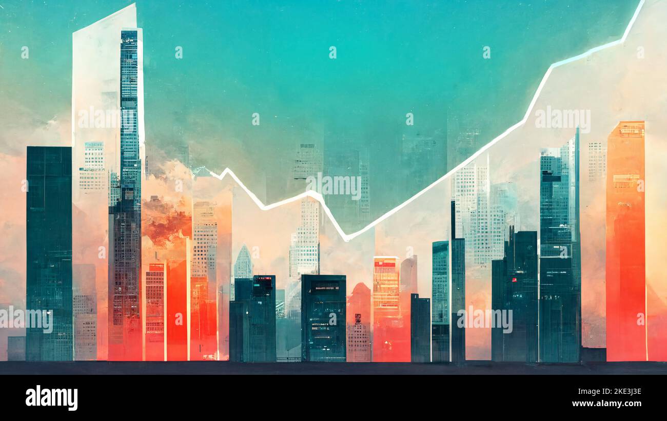 Paint a scene of the information and city Stock Photo - Alamy