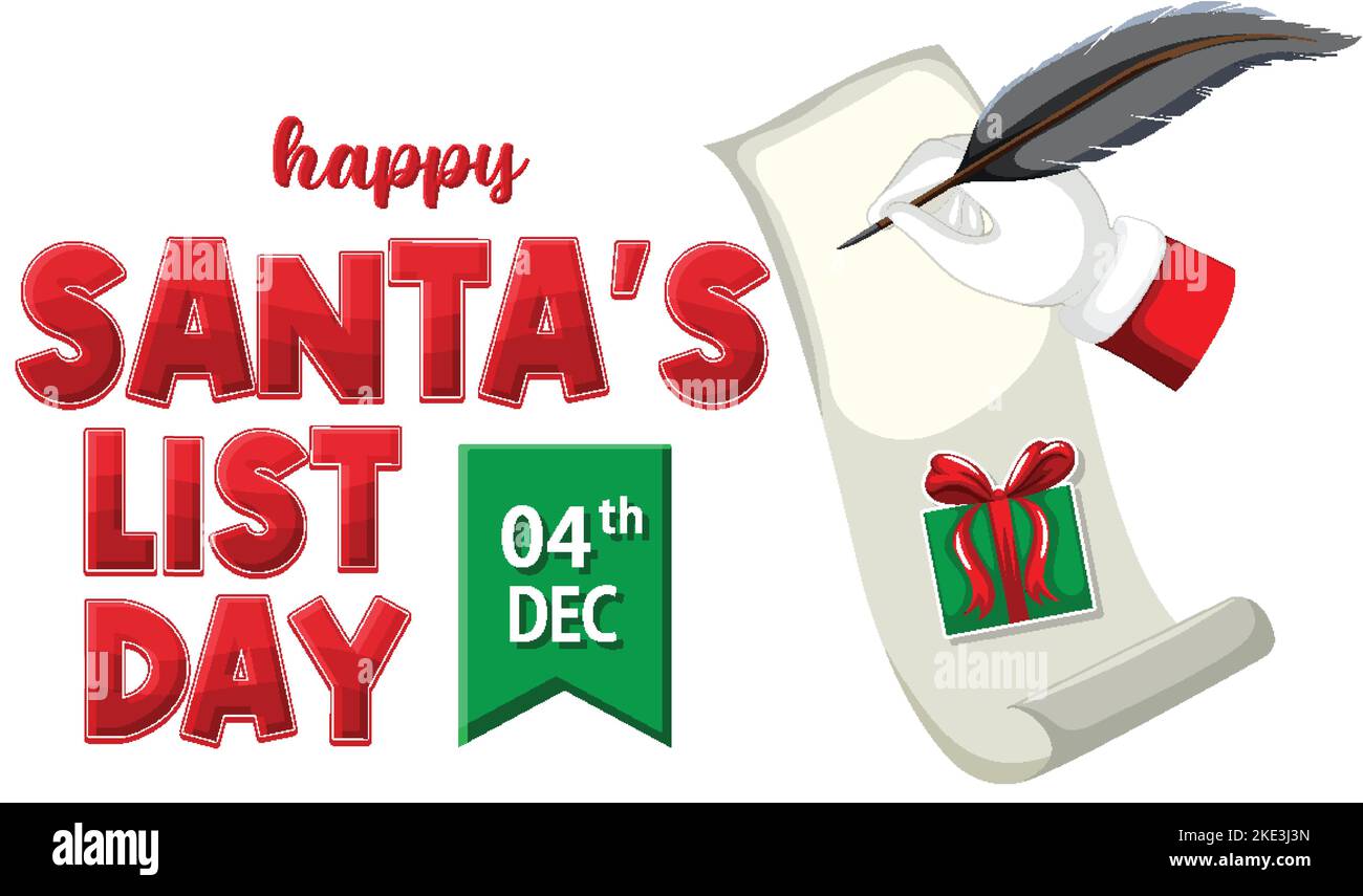 Happy Santa List Banner Design illustration Stock Vector Image & Art ...