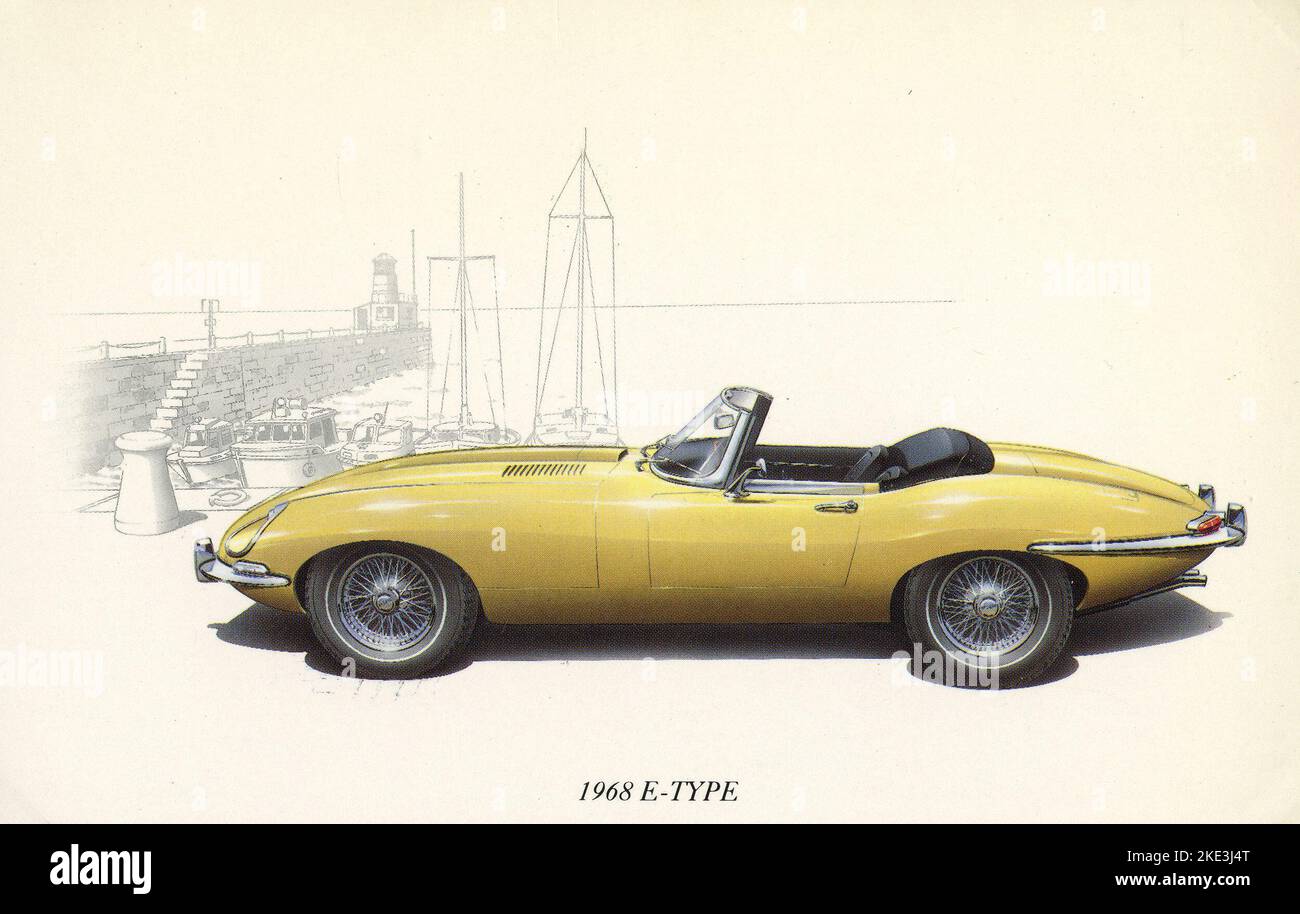 Jaguar E-Type car, UK 1968 Stock Photo - Alamy