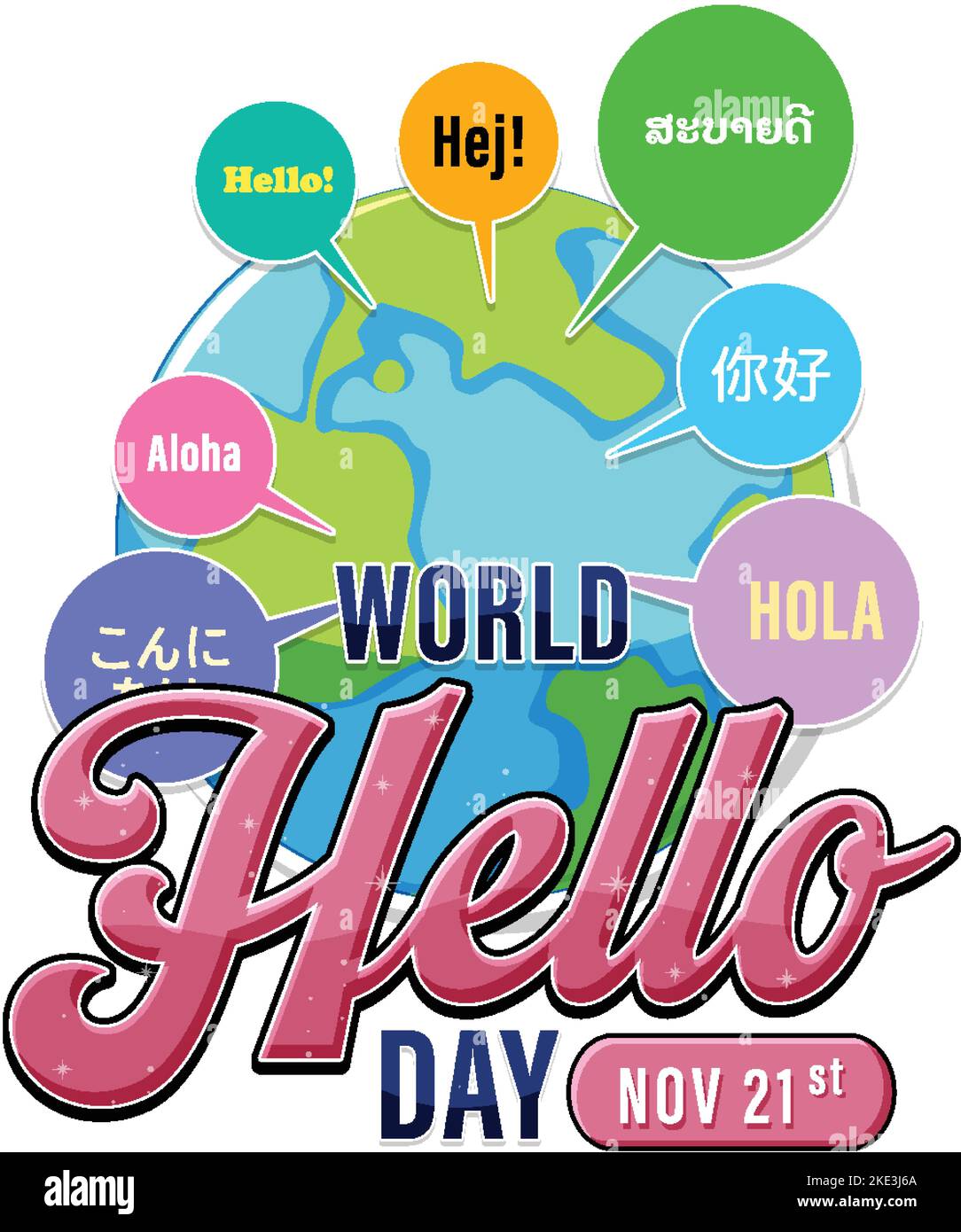 World hello day poster design illustration Stock Vector Image & Art - Alamy