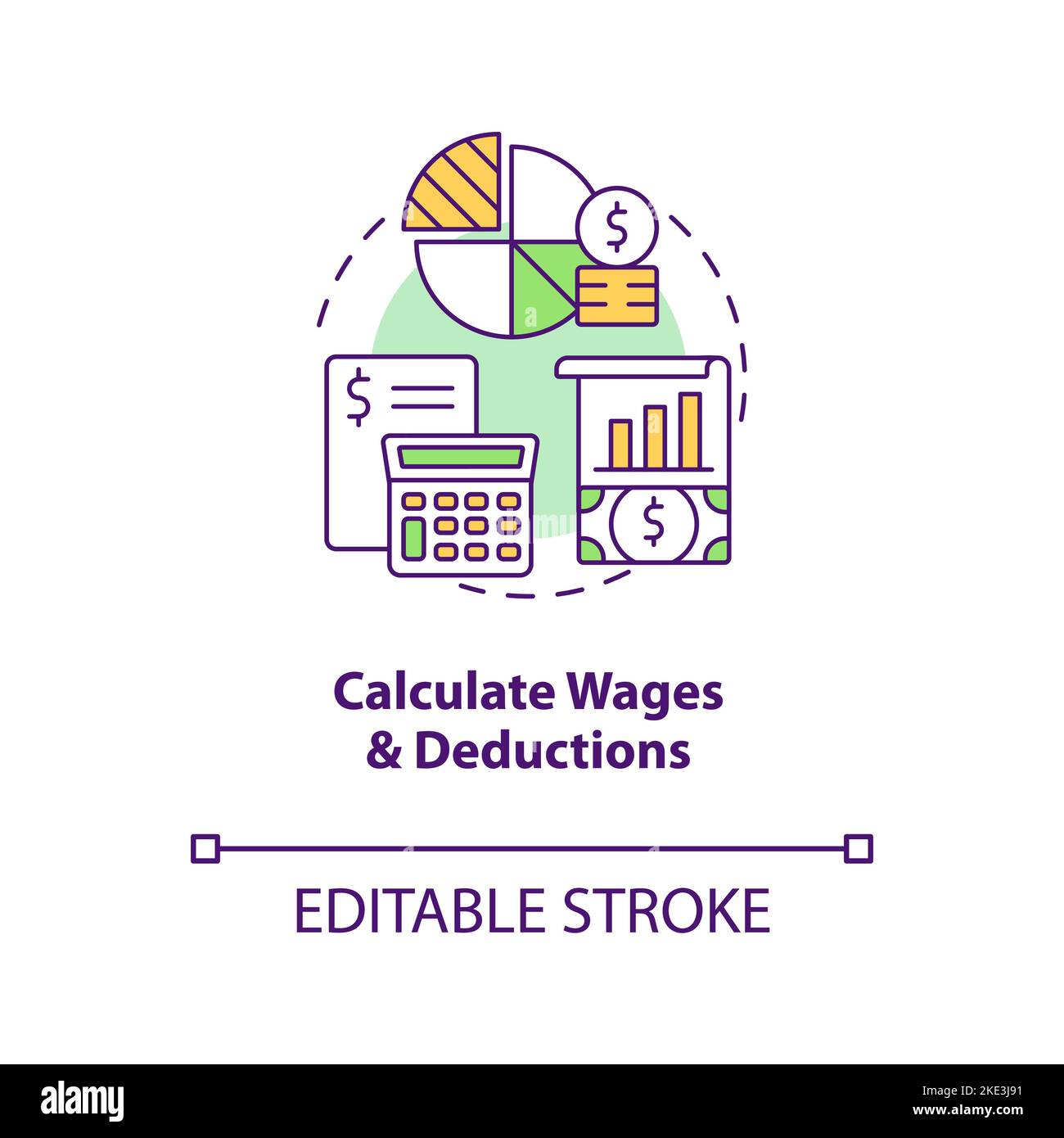 Calculate wages and deductions concept icon Stock Vector Image & Art ...