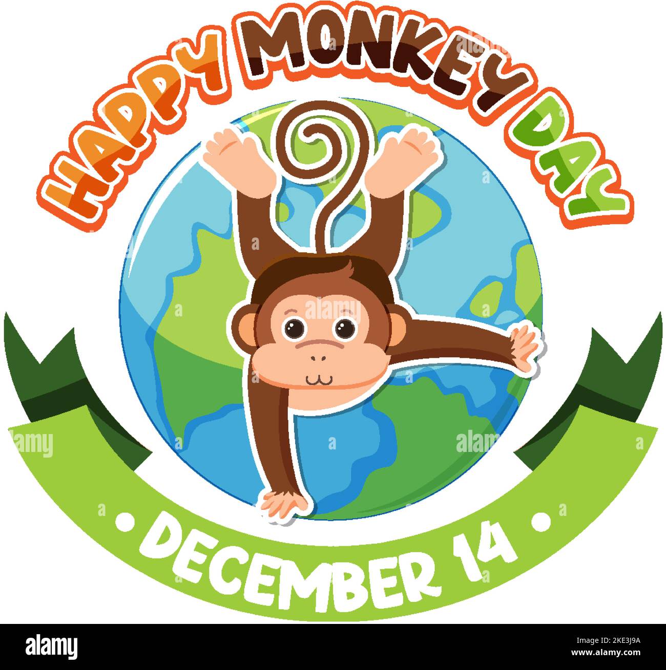 Monkey day text for banner or poster design illustration Stock Vector ...