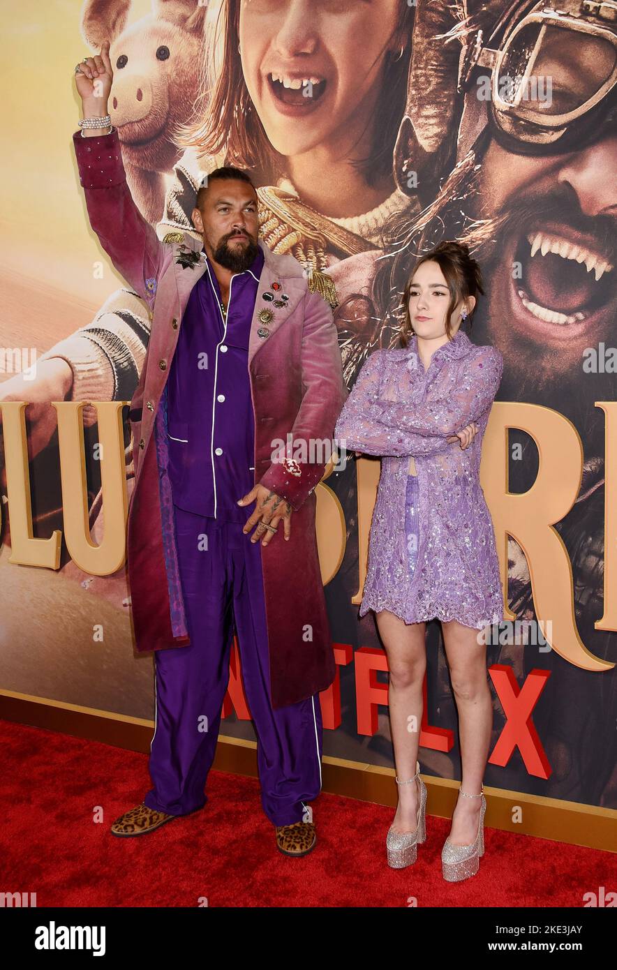 Jason Momoa and Marlow Barkley arriving at the "Slumberland" Los ...