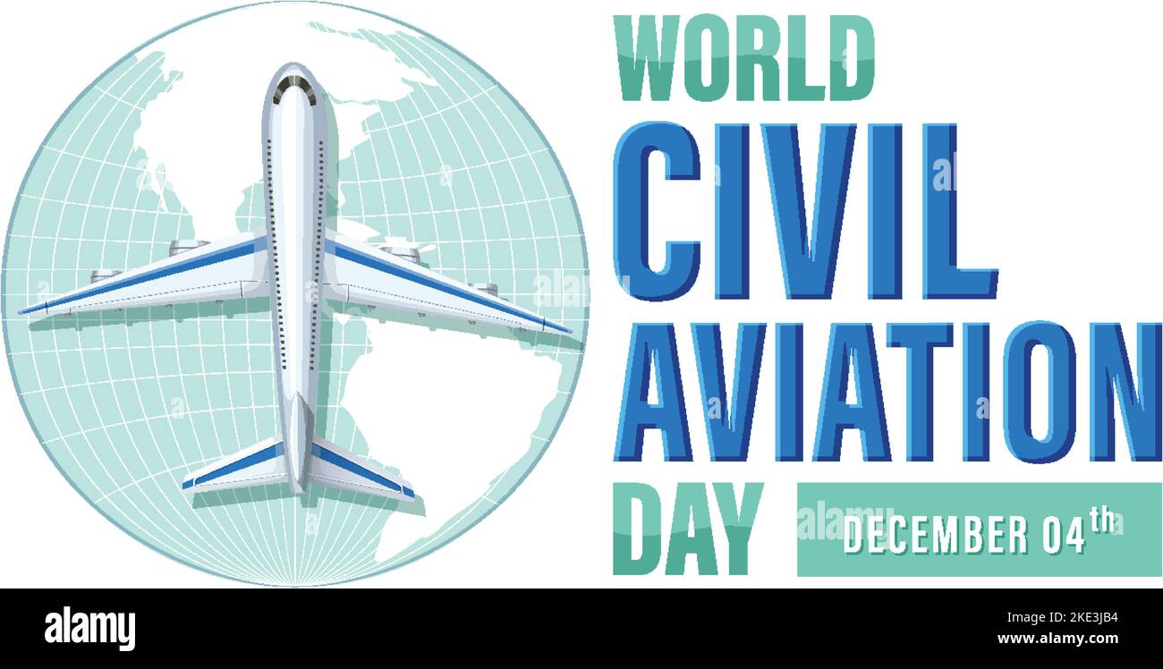World civil aviation text for poster or banner design illustration ...