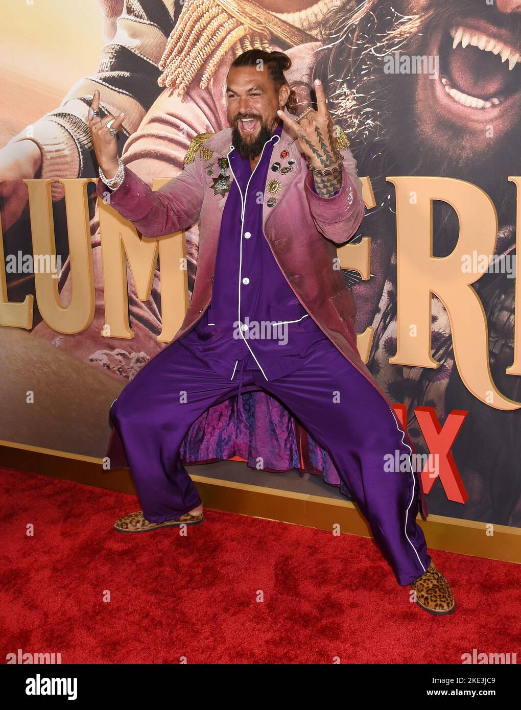 Jason Momoa arriving at the "Slumberland" Los Angeles Premiere held at ...