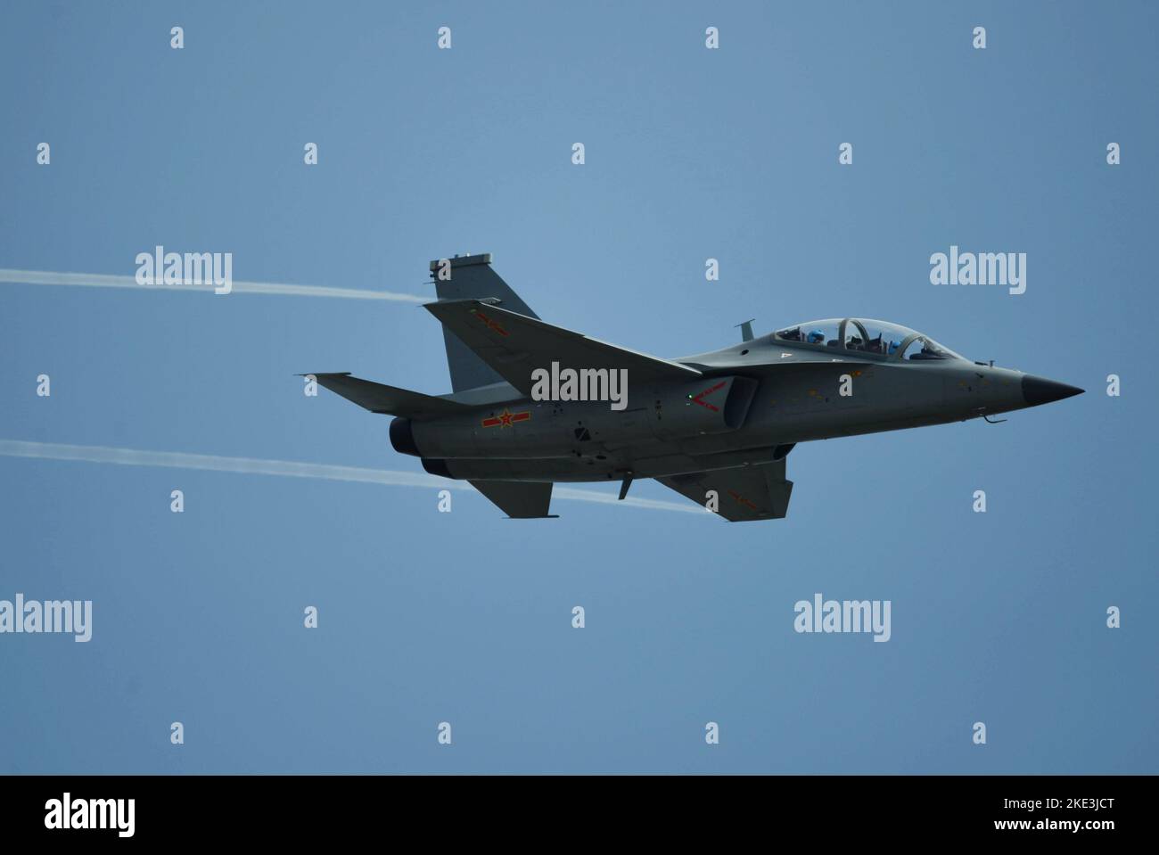 ZHUHAI, CHINA - NOVEMBER 10, 2022 - A JL-10 performs a flying show at ...