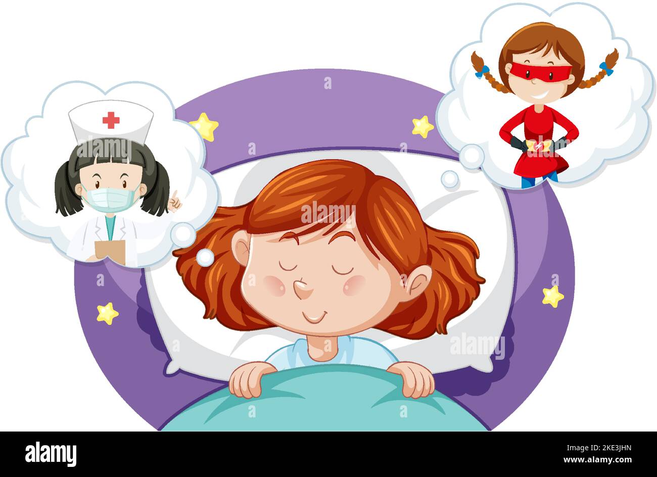 Make Your Dream Come True Cartoon Character Concept illustration Stock ...