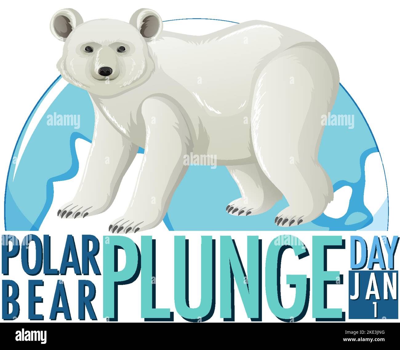Polar Bear Plunge Day January icon illustration Stock Vector Image ...