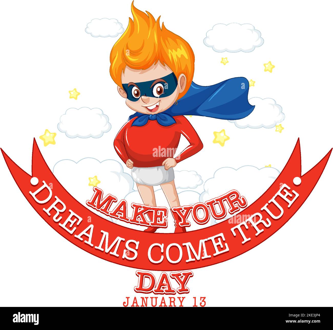 Make Your Dream Come True Day Banner Design Illustration Stock Vector