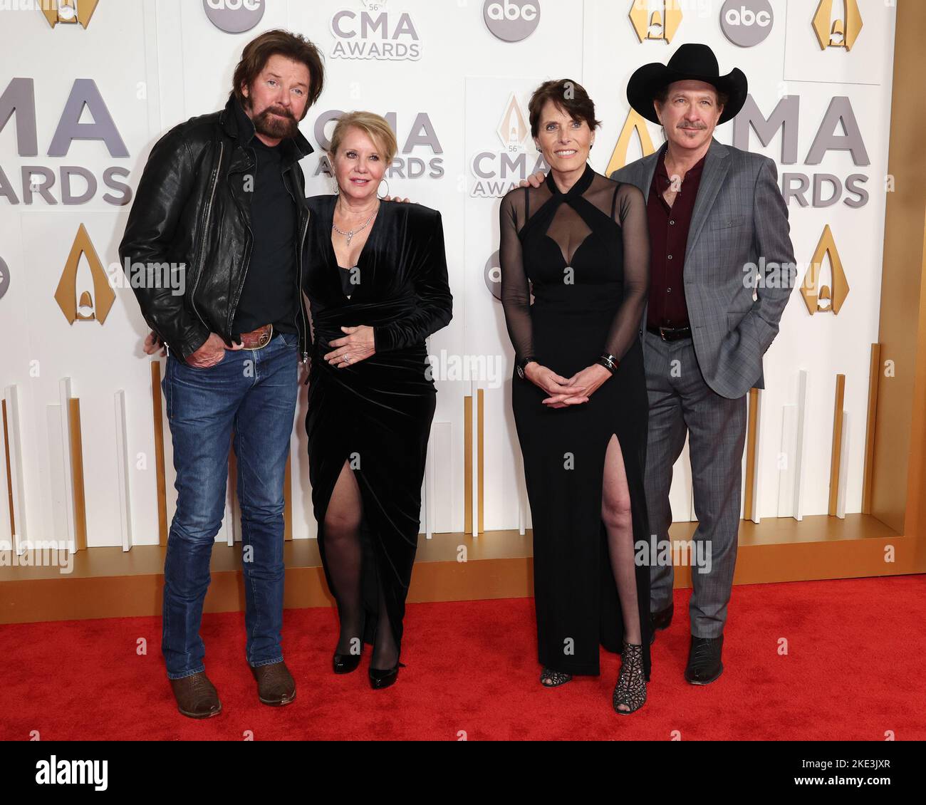 Ronnie Dunn and Janine Dunn and Kix Brooks and Barbara Brooks arriving at the 56th Annual ...