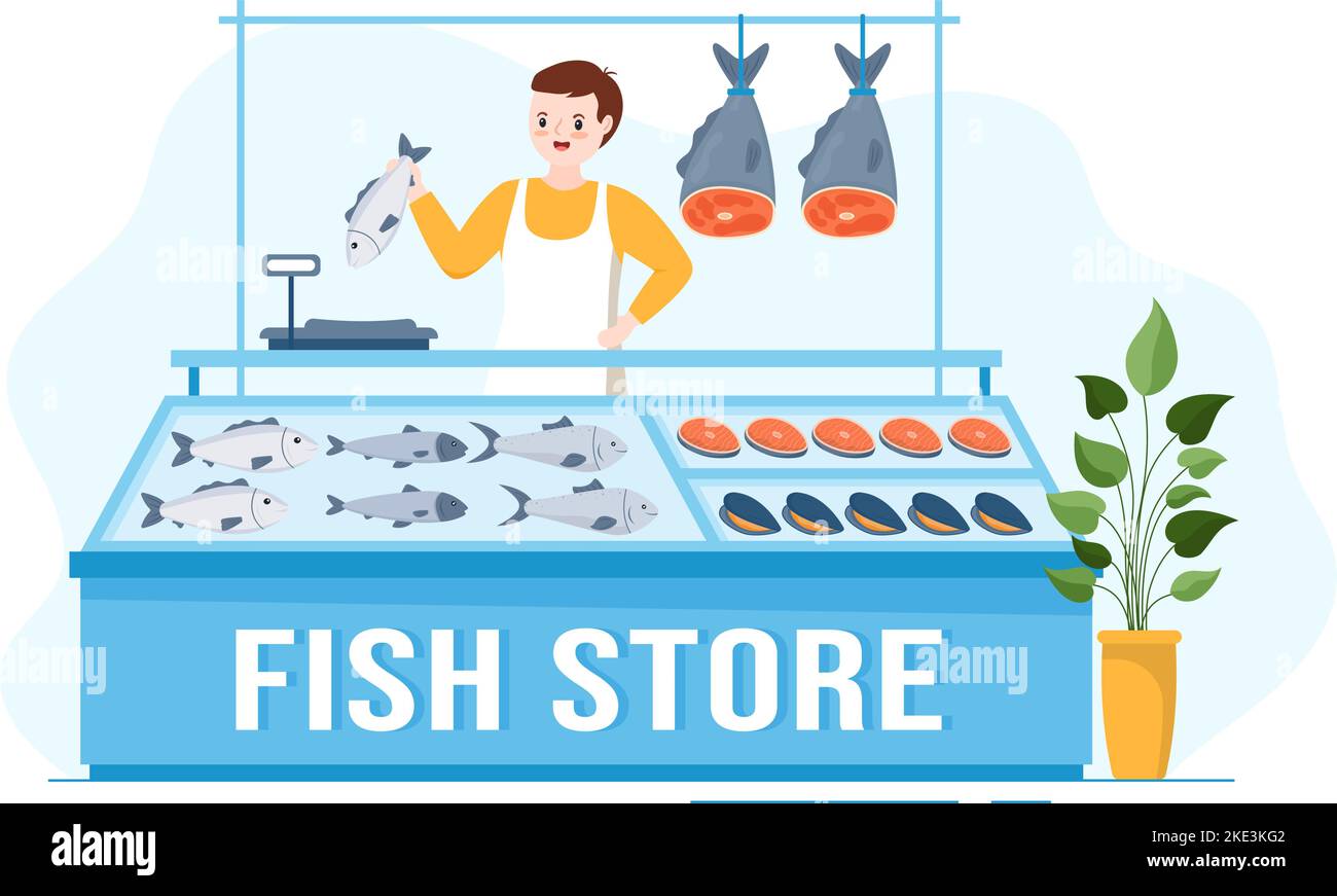 Fish Store to Market Various Fresh and Hygienic Products Seafood in ...