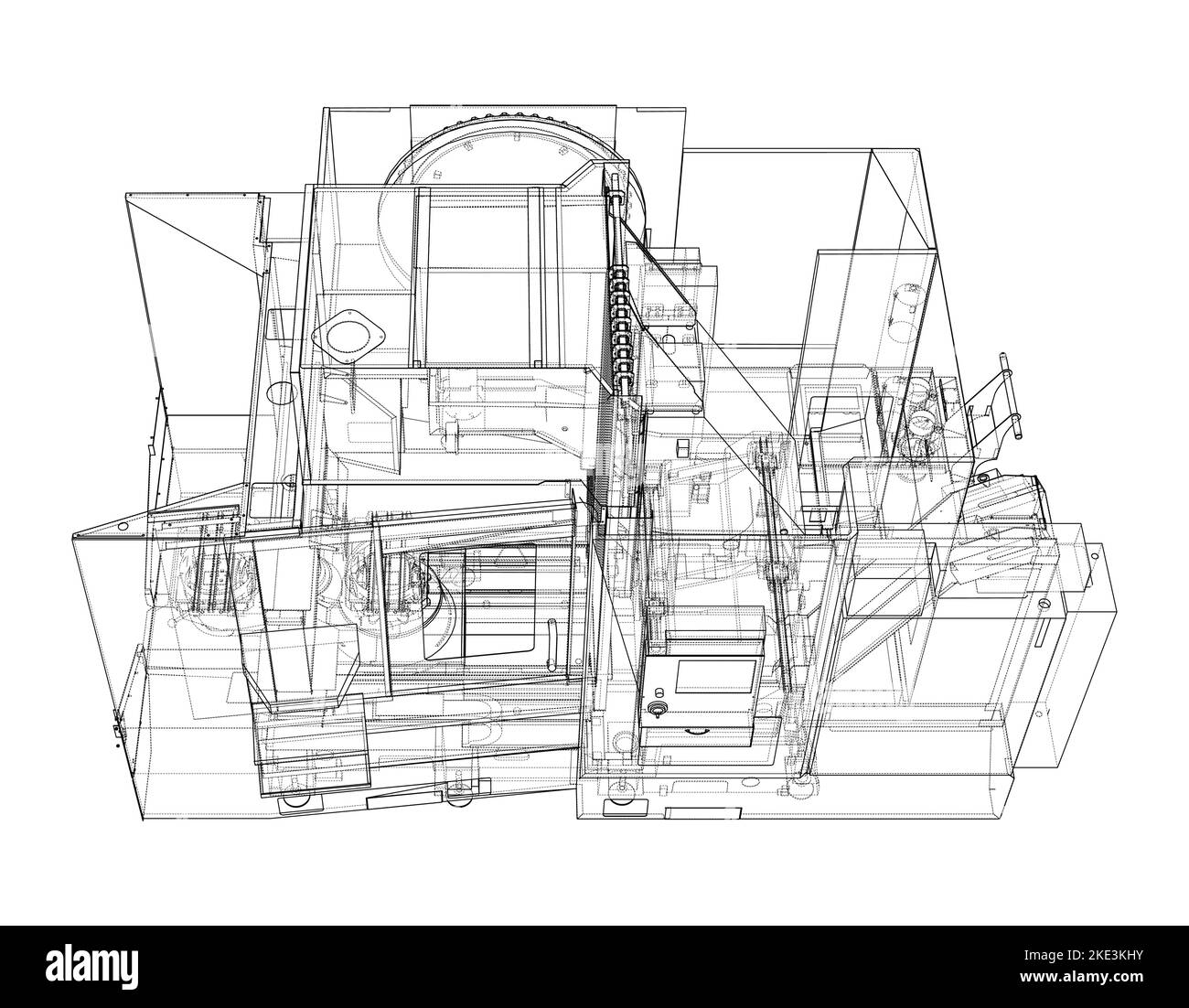 Metalworking CNC milling machine. Vector Stock Vector Image & Art - Alamy