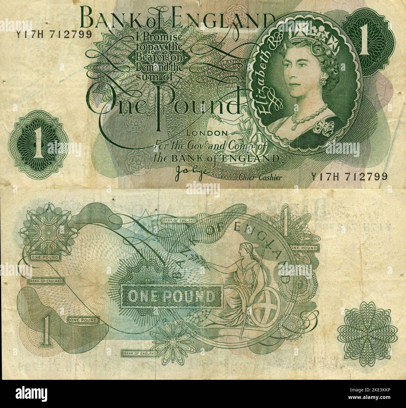 Central Bank of England 1 Pound Banknote, London 1963 Stock Photo - Alamy
