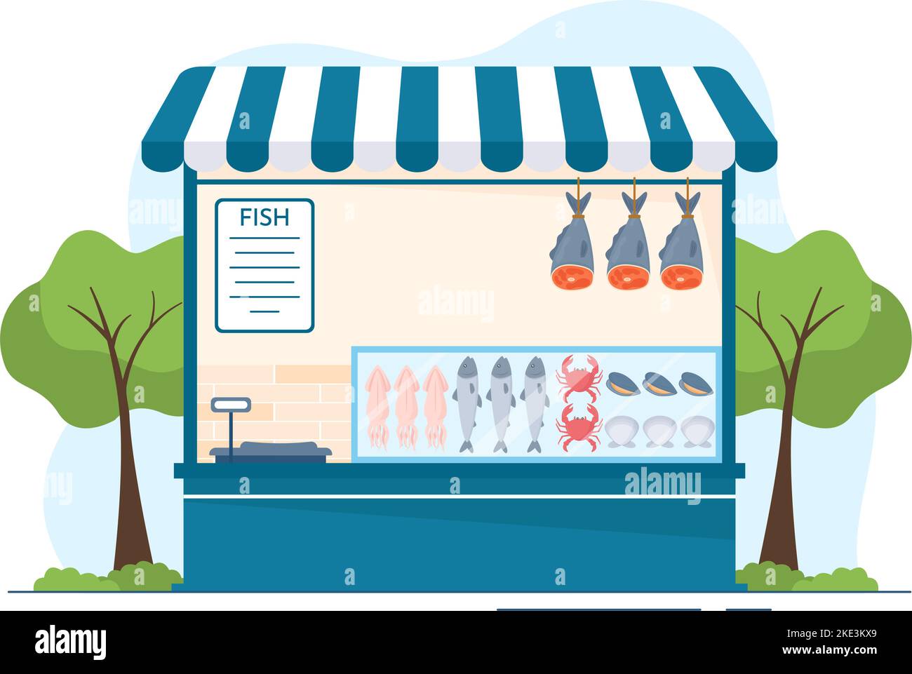 Seafood in container Stock Vector Images - Alamy