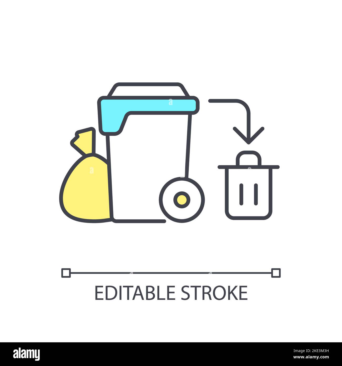 Trash can in ux ui design RGB color icon Stock Vector Image & Art - Alamy