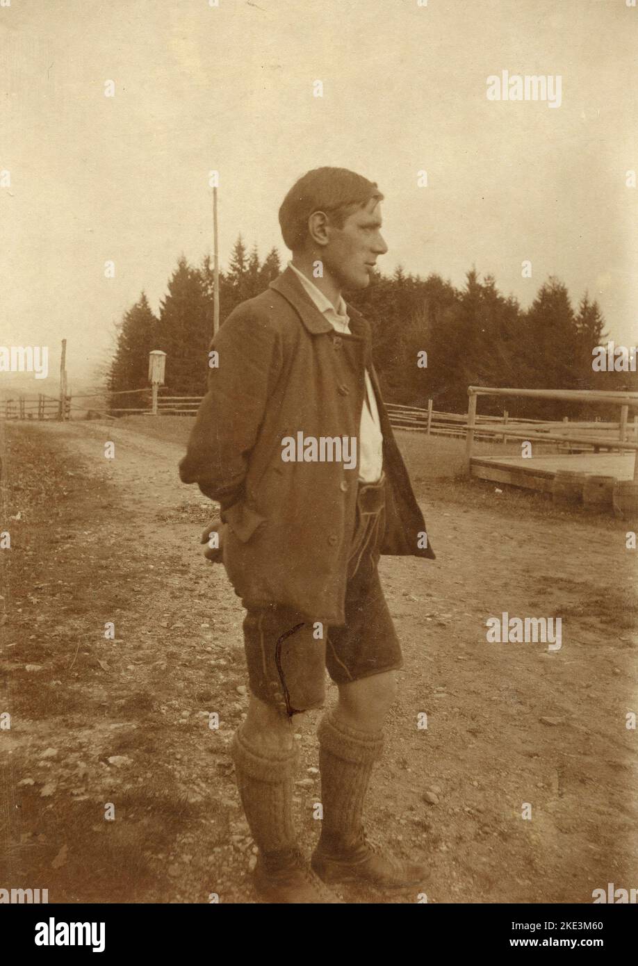 Man wearing traditional German costume, Germany 1913 Stock Photo - Alamy