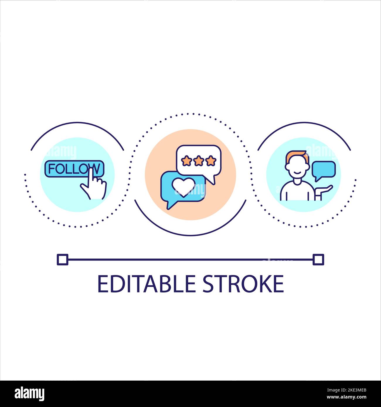 Social media following loop concept icon Stock Vector Image & Art - Alamy