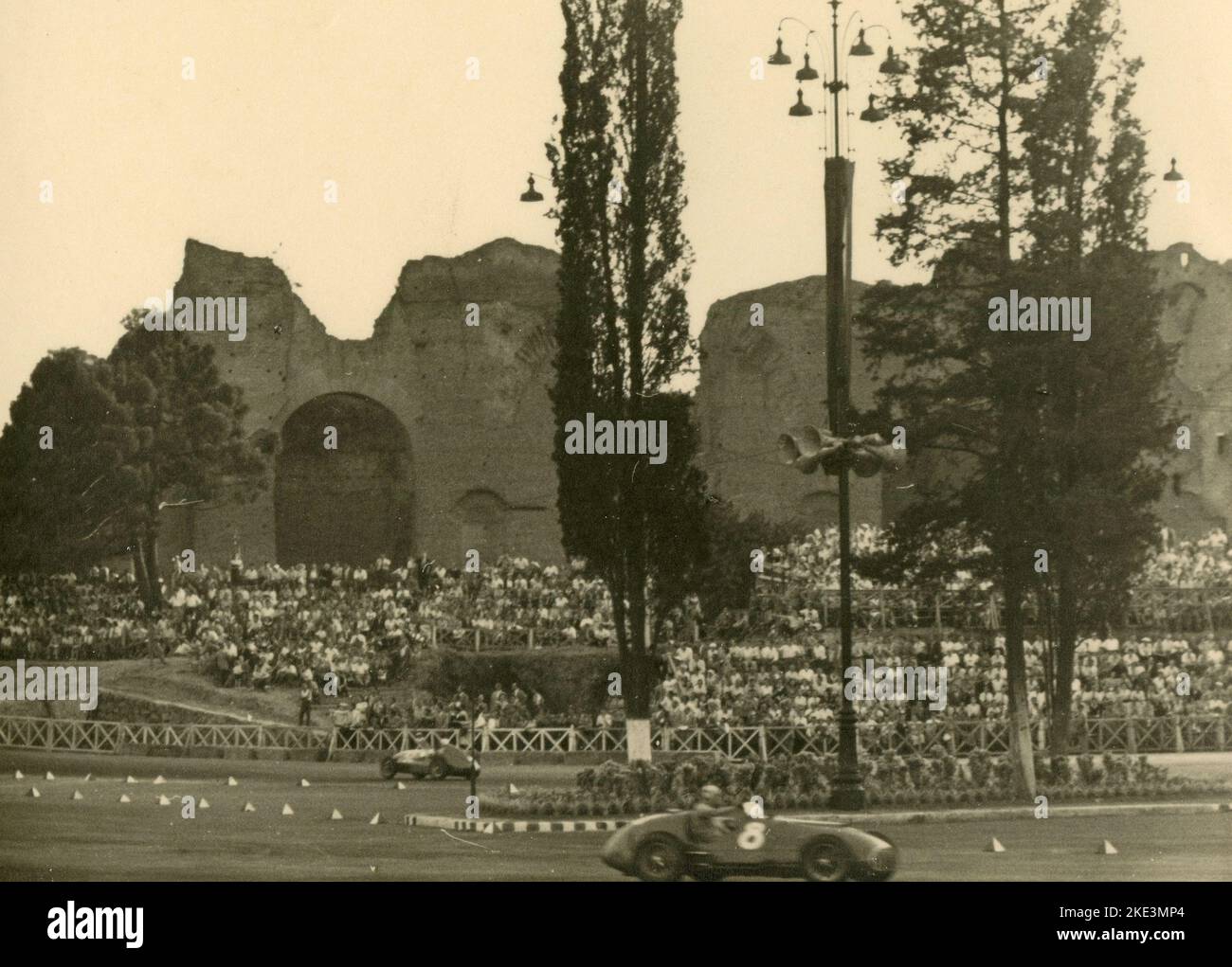 Car racing at the Caracalla Therme baths, Rome, Italy 1950s Stock Photo ...