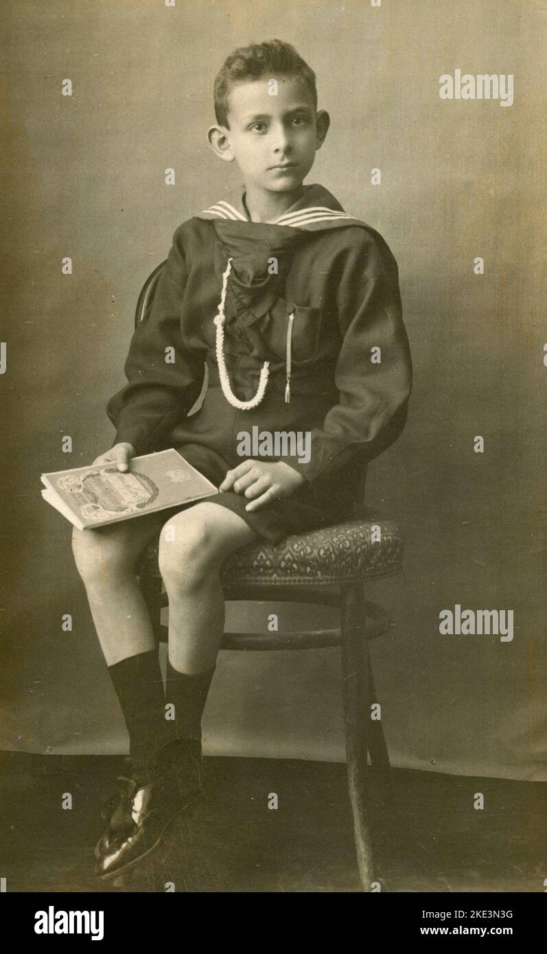 Boy dressed with little sailor clothes, Italy 1920s Stock Photo - Alamy