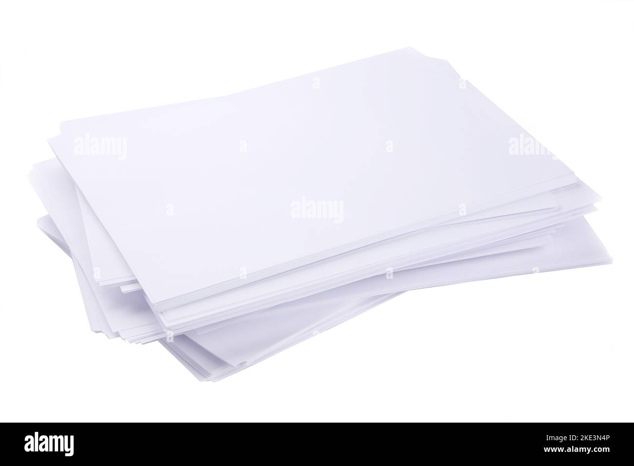 Stack white paper isolated on white background Stock Photo - Alamy