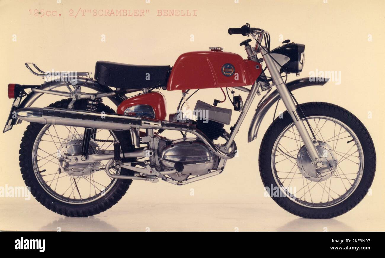 Italian motoclycle Benelli 125cc Scrambler, Italy 1969 Stock Photo - Alamy